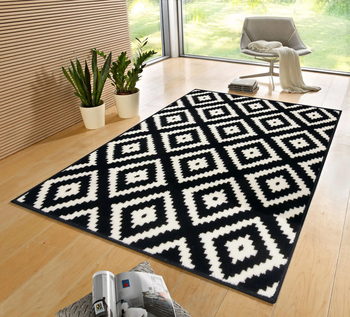 Hamla Diamond Black Cream Rugs - Buy Diamond Black Cream Rugs Online ...