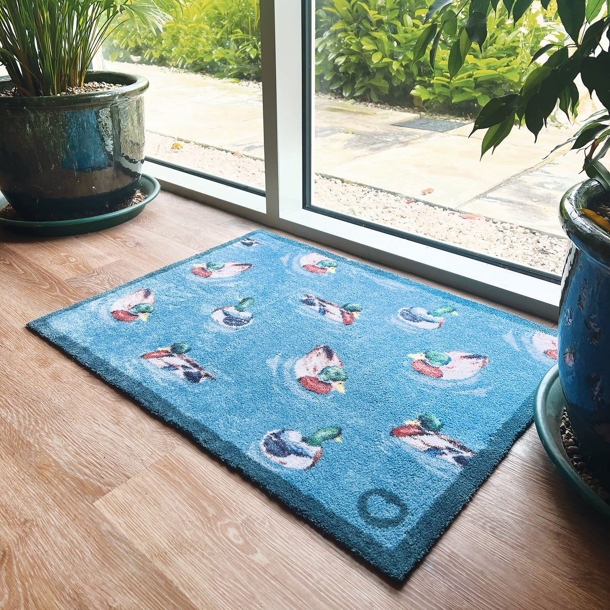 Patterned Hug Rug Swimming Ducks Multicoloured Rug — RugsDirect Online