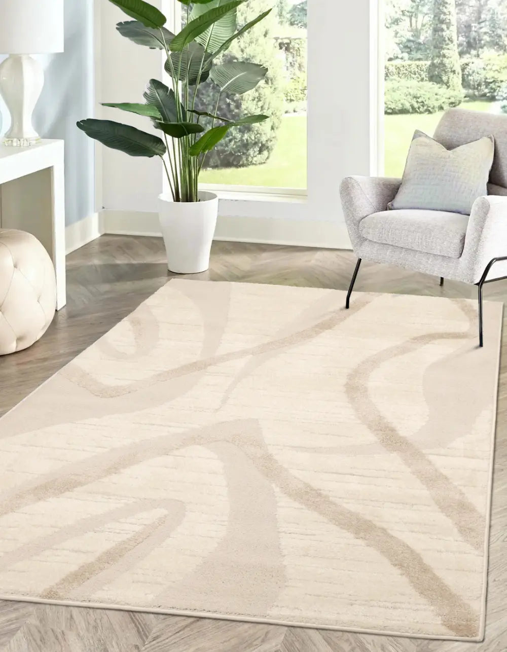 AVA Wave Cream Beige Rug — RugsDirect Online