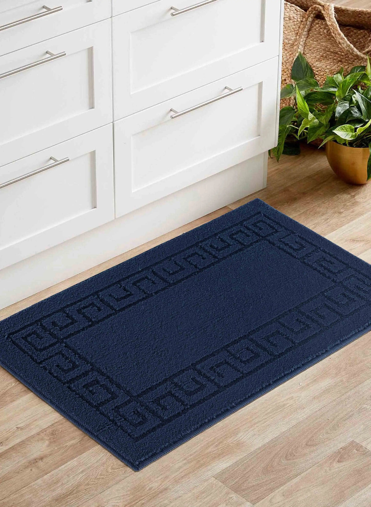 Washable 9mm Gel-Back Greek Key Navy Rugs - Buy Greek Key Navy Rugs ...