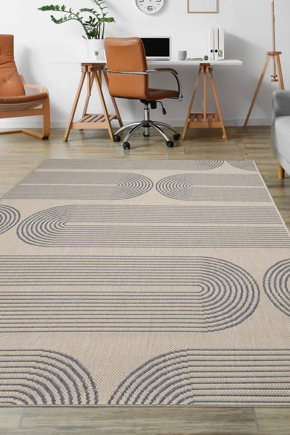 COUNTY MULTI ARCS DENIM Beige Rug — RugsDirect Online