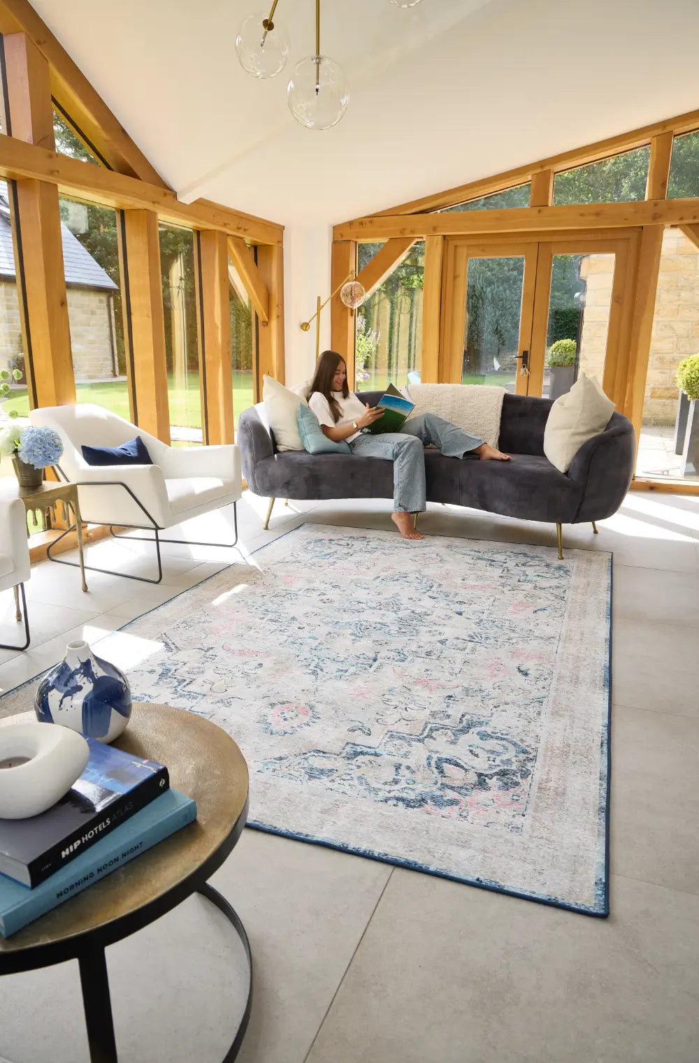 Hug Rug Eco-Washable Classical Blue 120X185 Green Rug — RugsDirect Online