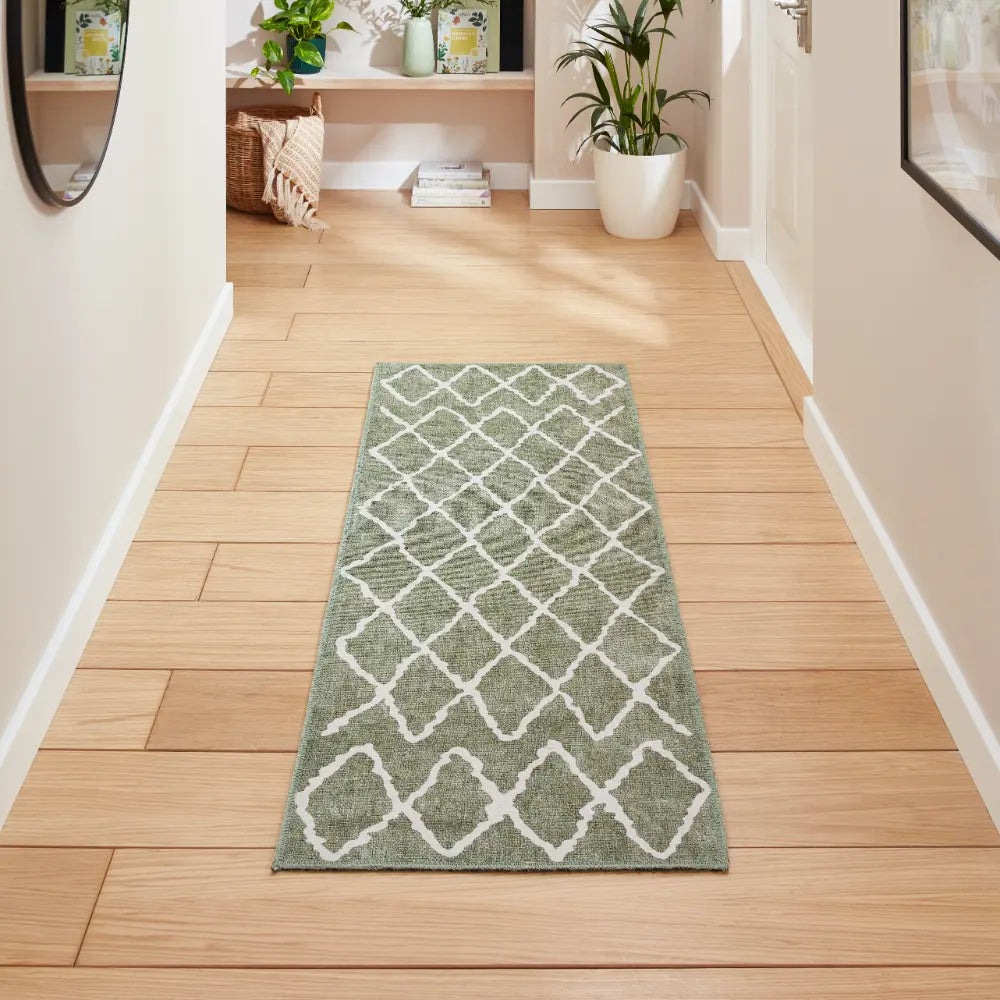 Coral H1060 Green Berber Washable Rug Green Rug — RugsDirect Online