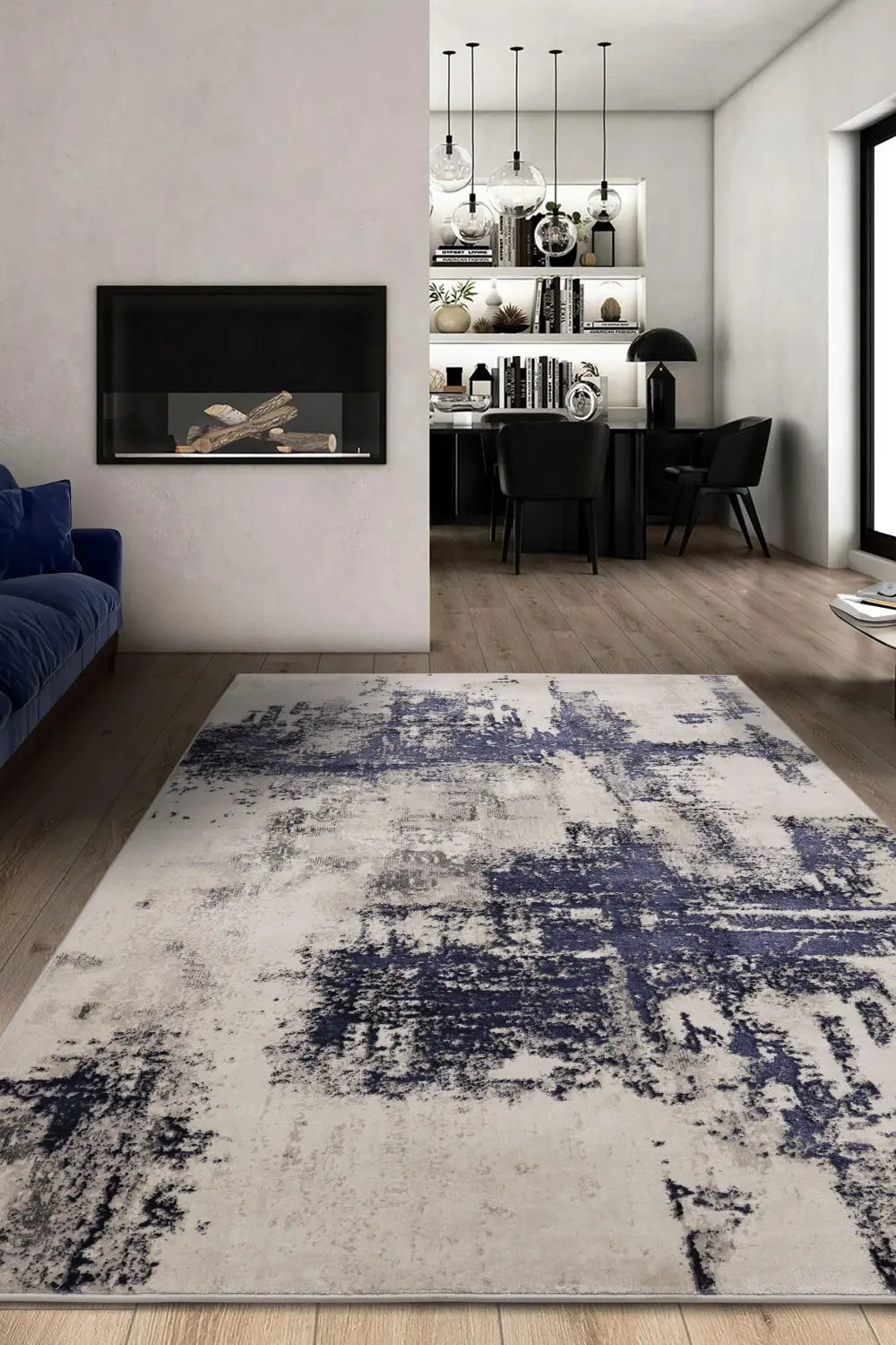 DUSK Marble Navy Blue Rug — RugsDirect Online