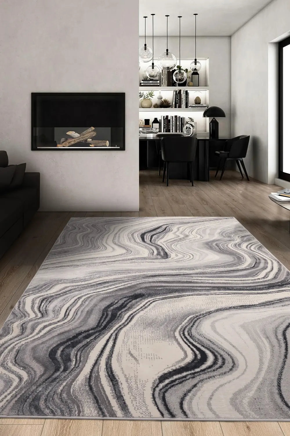 DUSK Watercolour Grey Grey Rug — RugsDirect Online