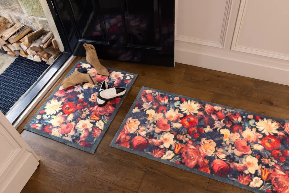 Hug Rug Washable Dark Florals Multi Red Rug — RugsDirect Online