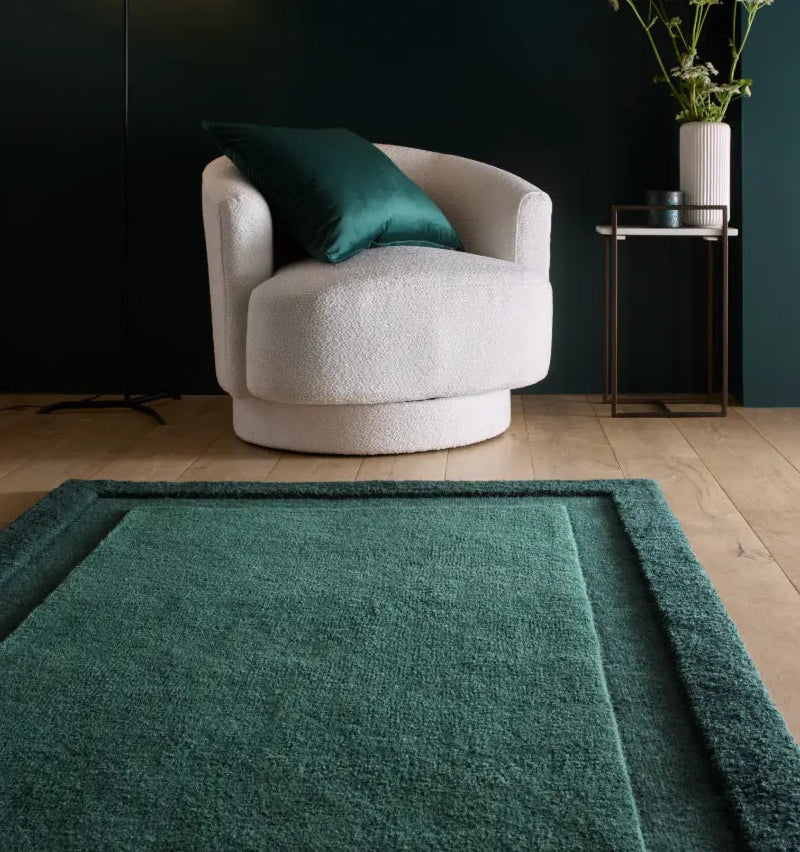 Stacked Border Dark Green Green Rug — RugsDirect Online