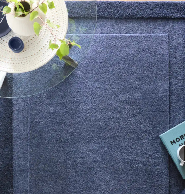 Stacked Border Evening Blue Blue Rug — RugsDirect Online