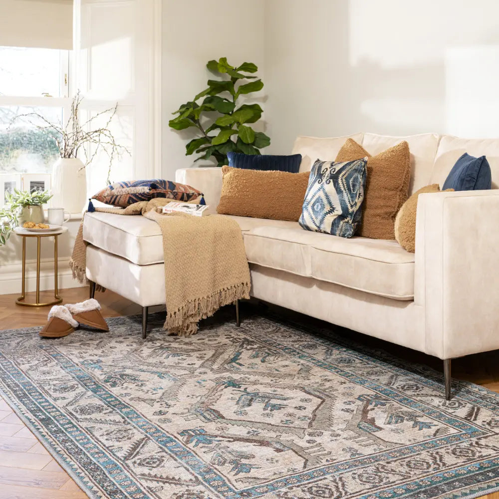 Everyday Saxe Blue Washable Blue Rug — RugsDirect Online