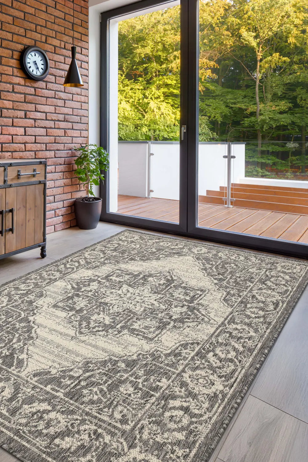 FLATWEAVE GEL Medallion Steel Grey Grey Rug — RugsDirect Online