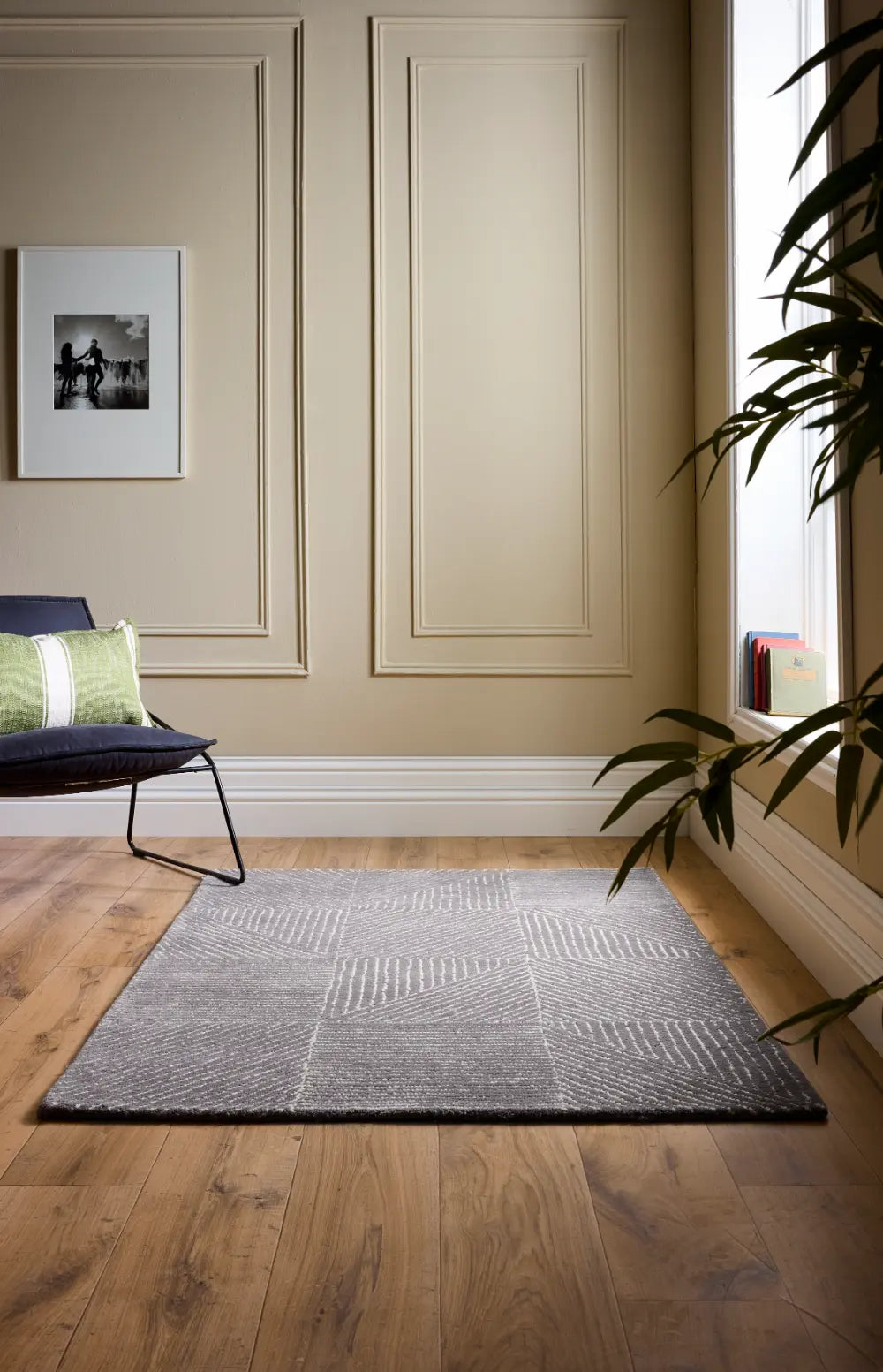 Geometric Beige/Grey Beige Rug — RugsDirect Online