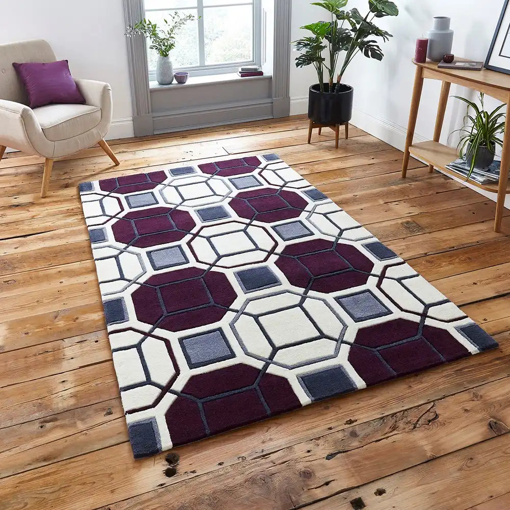 HK 9238 Ivory Purple Purple, Ivory Rug — RugsDirect Online