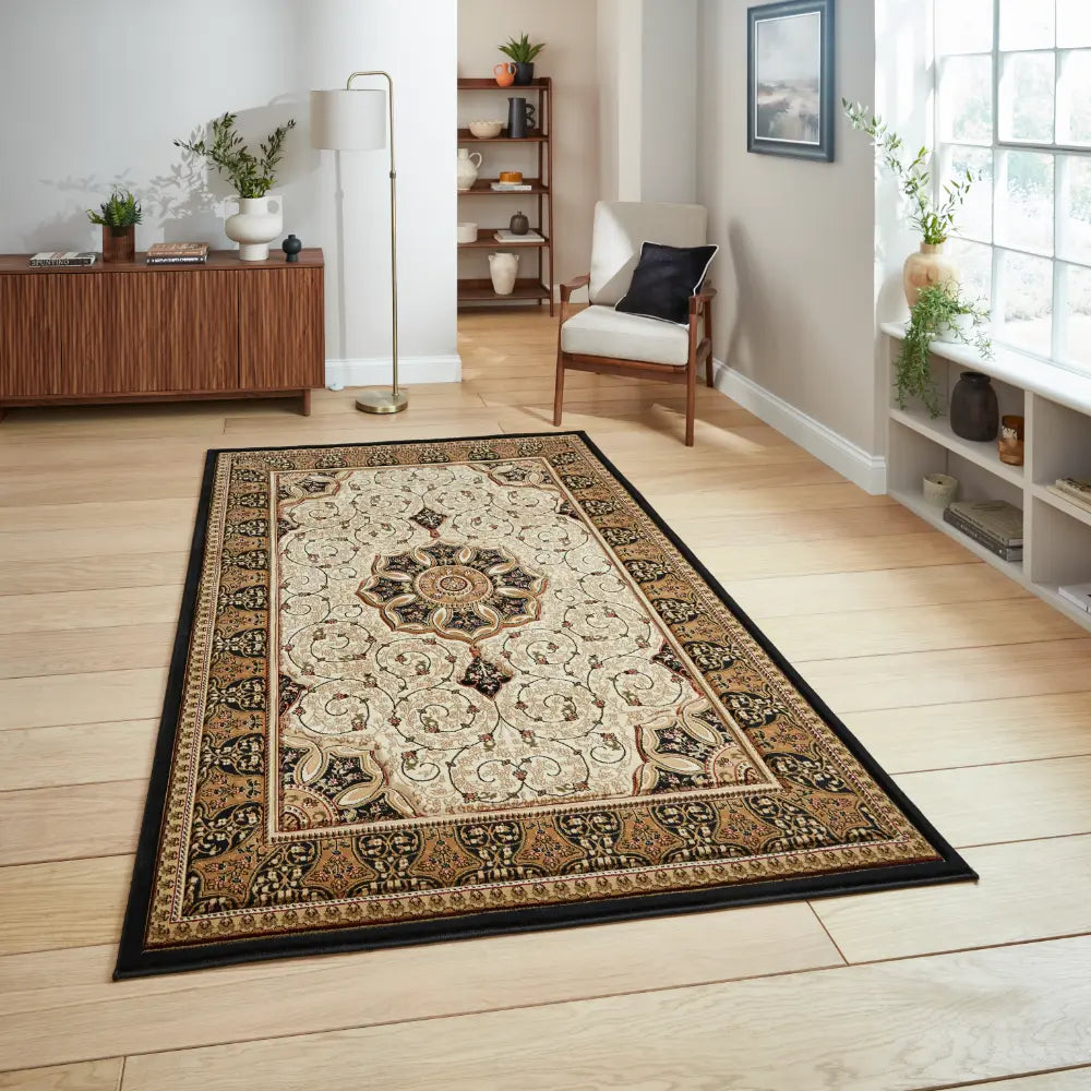 Heritage 4400 Black Cream Rugs - Buy 4400 Black Cream Rugs Online from ...