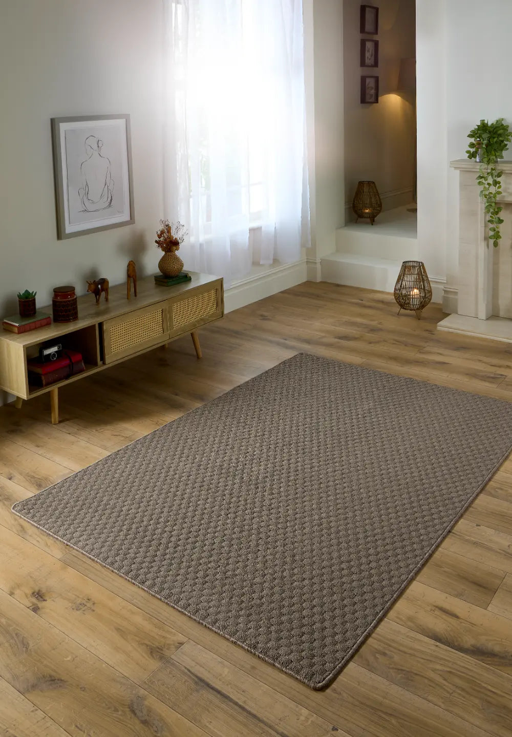 My Sculptured Washable Honeycomb Mink Beige Rug — RugsDirect Online