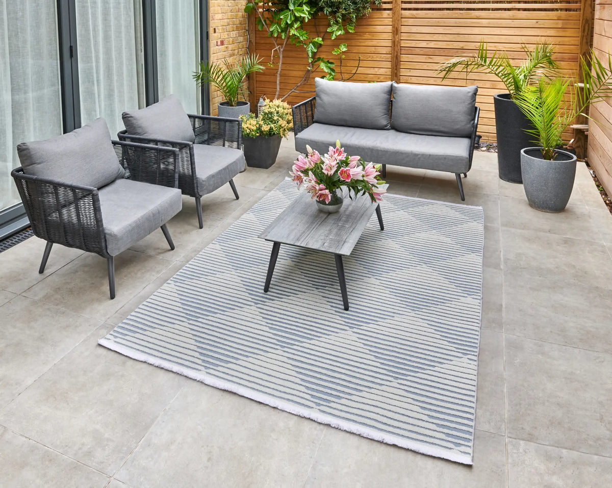 JAZZ Indoor / Outdoor JAZ08 Blue Blue Rug — RugsDirect Online