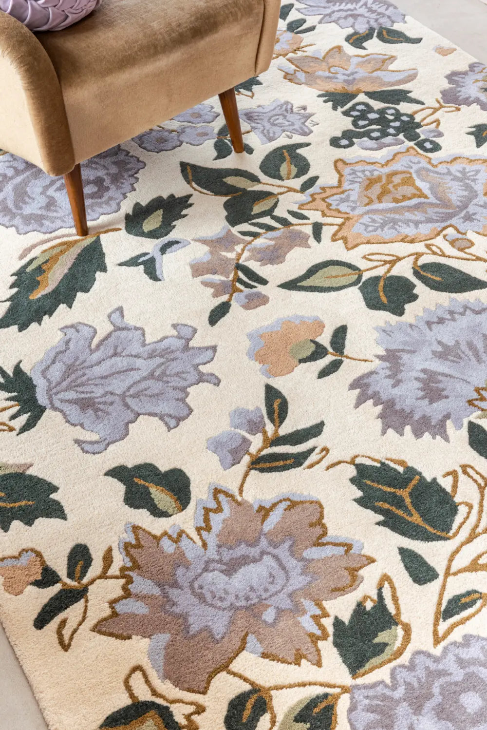 Wendling Floral LA Heather Purple Multicoloured Rug — RugsDirect Online