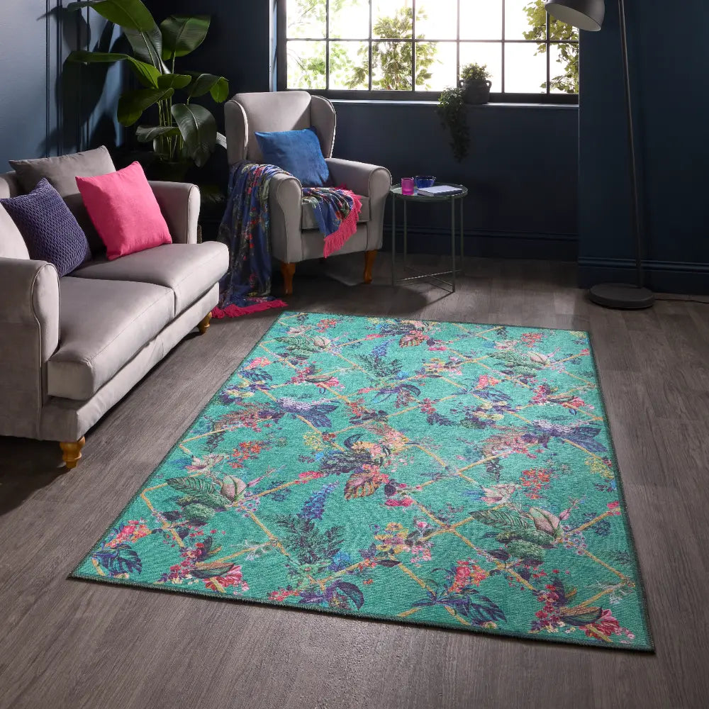 Laurence Llewelyn-Bowen Cotswold Fantasia Blue Blue Rug — RugsDirect Online