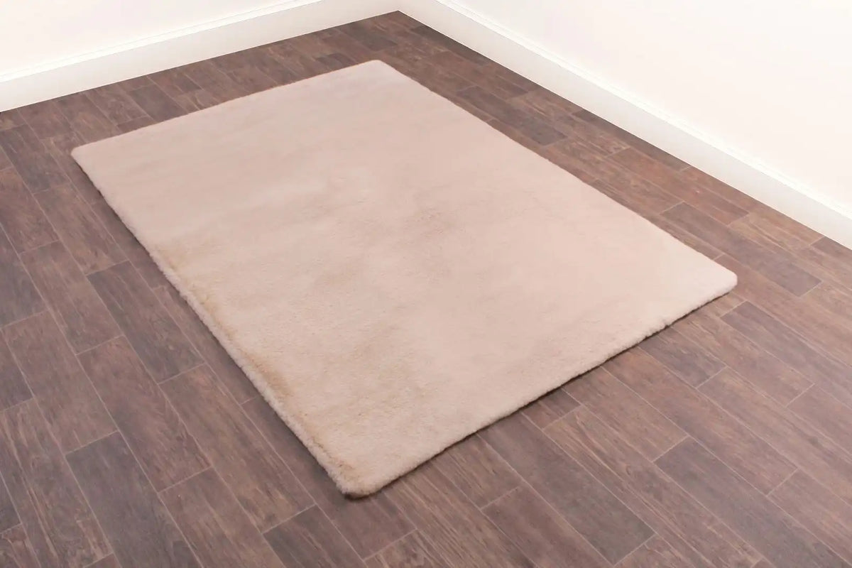 Luxe Faux Fur Natural Beige Rug — RugsDirect Online
