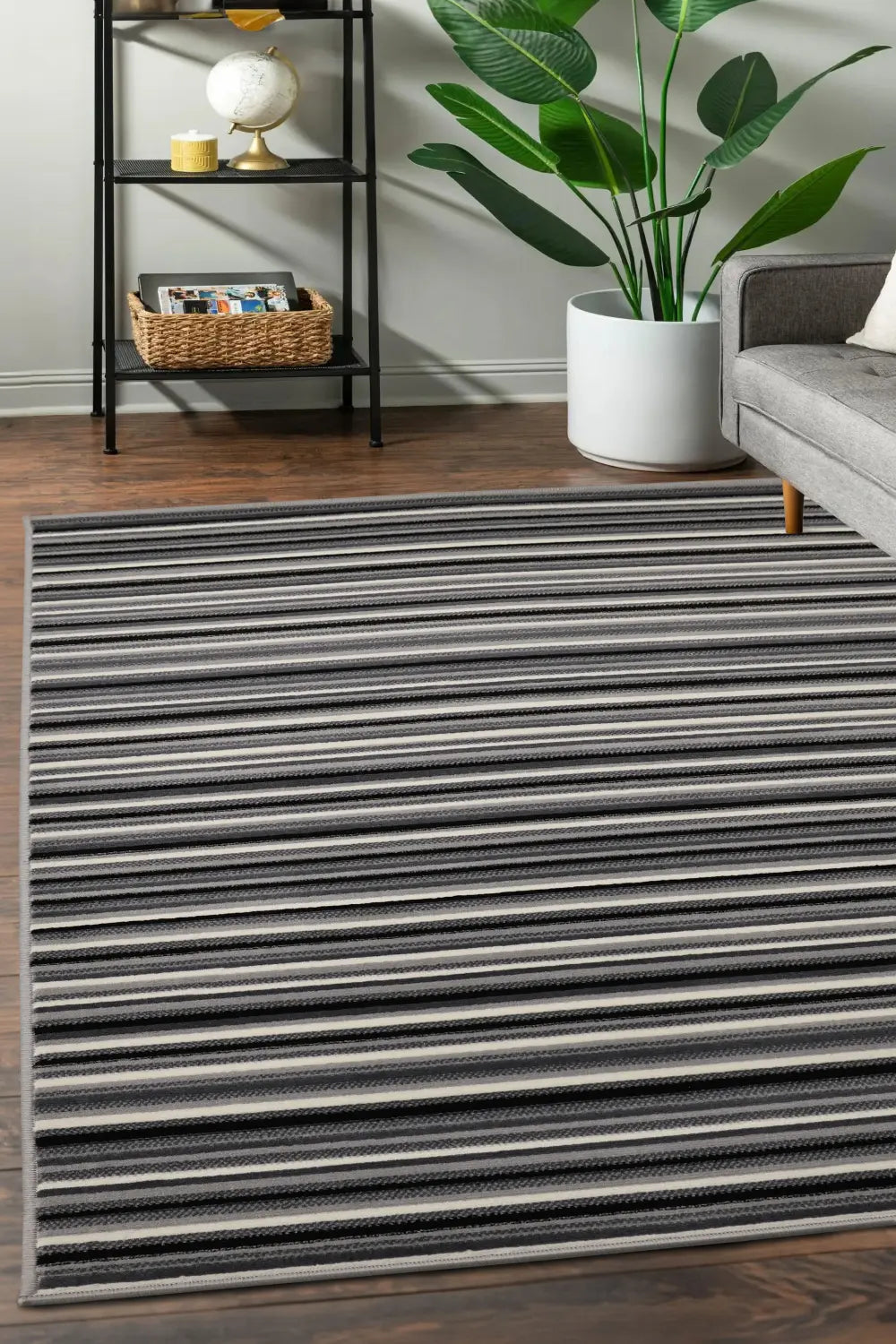 MAESTRO FINE STRIPE GREY Grey Rug — RugsDirect Online