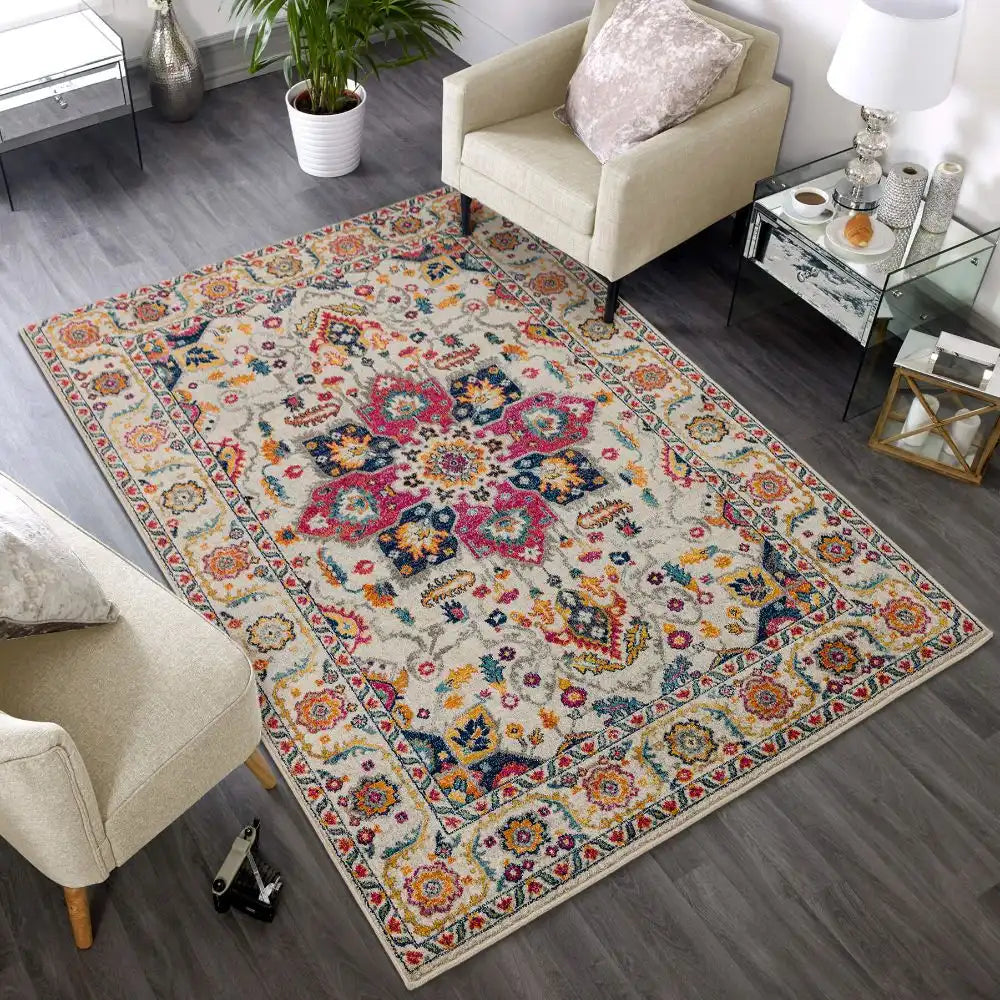 Nova NV24 Ivory, Multicoloured Rug — RugsDirect Online