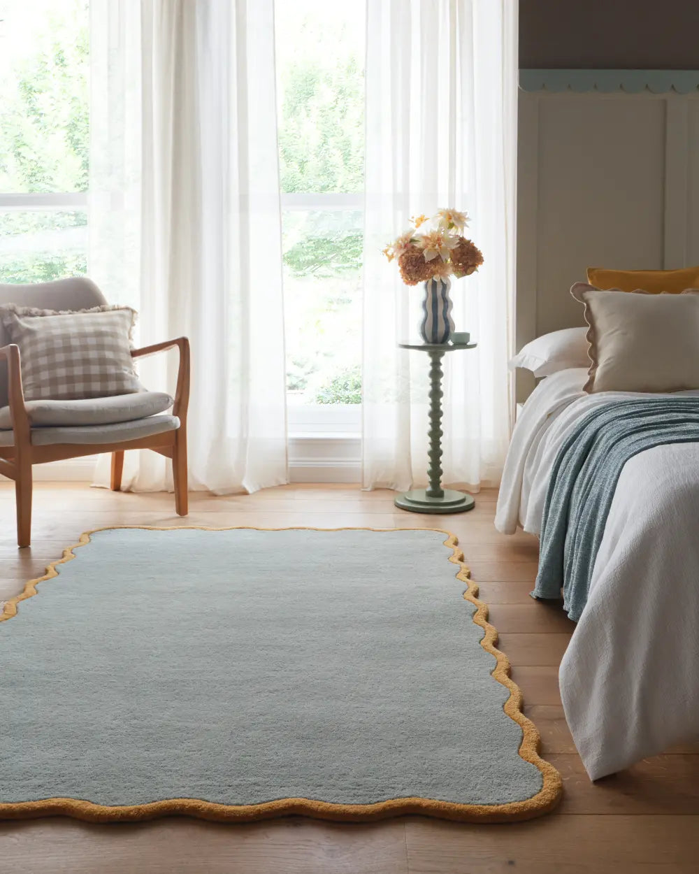 Scalloped Elsie Duck Egg/Ochre Yellow Rug — RugsDirect Online