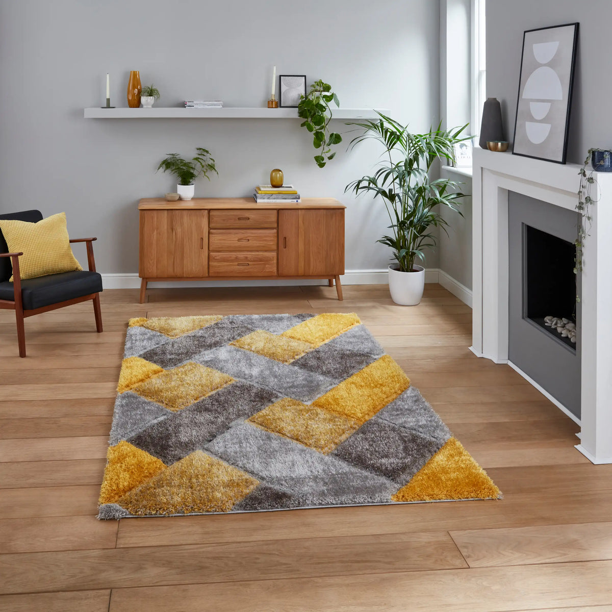 Olympia 2239 Grey Yellow Rugs - Buy 2239 Grey Yellow Rugs Online from ...