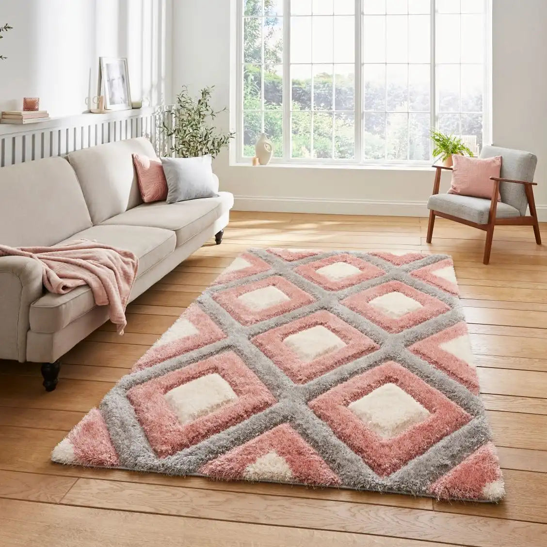 Olympia GR224 Grey Pink Rugs - Buy GR224 Grey Pink Rugs Online from ...