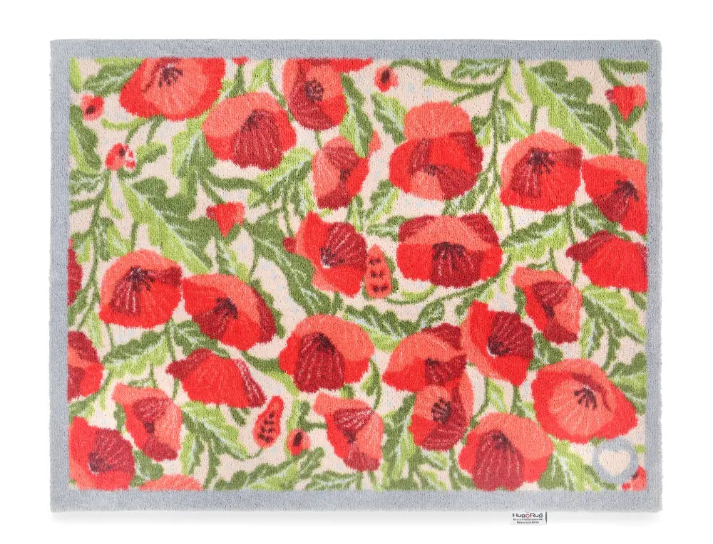 Hug Rug Washable Poppies Galore Multi Beige Rug — RugsDirect Online