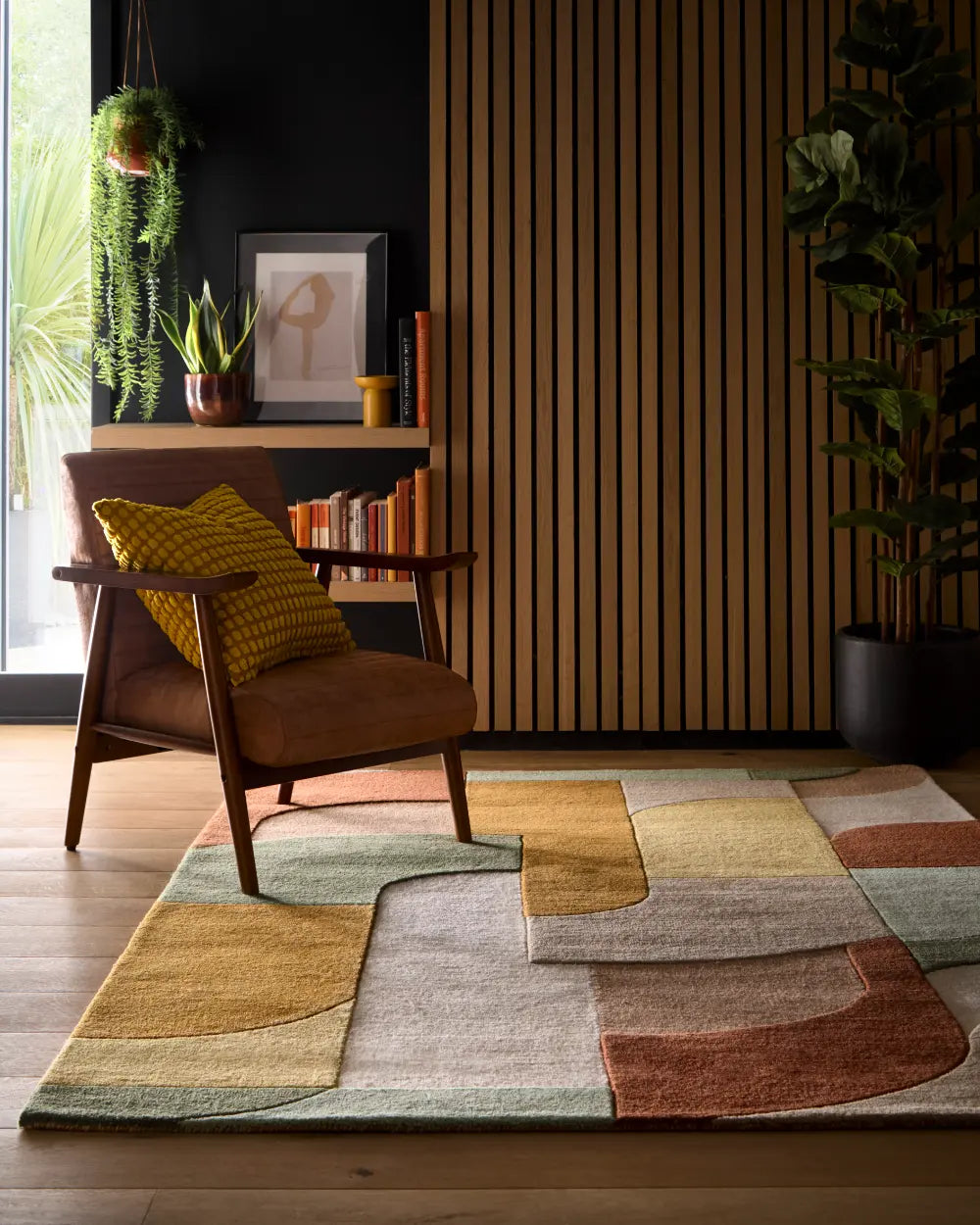 Retro Deco Tan Brown Rug — RugsDirect Online