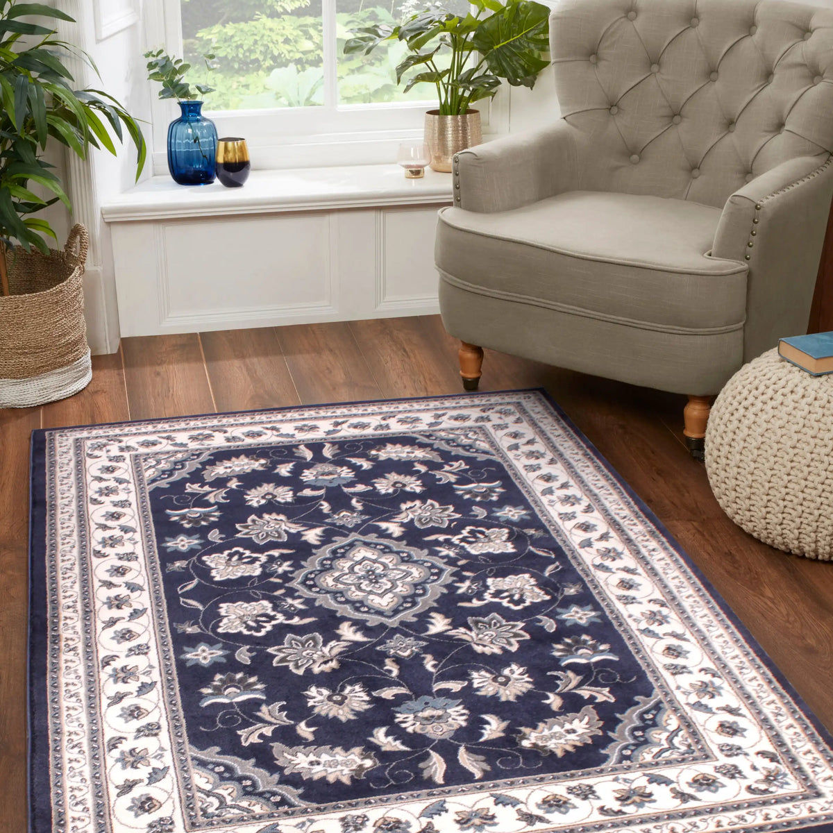 Sherborne Navy Rugs - Buy Navy Rugs Online from Rugs Direct ...