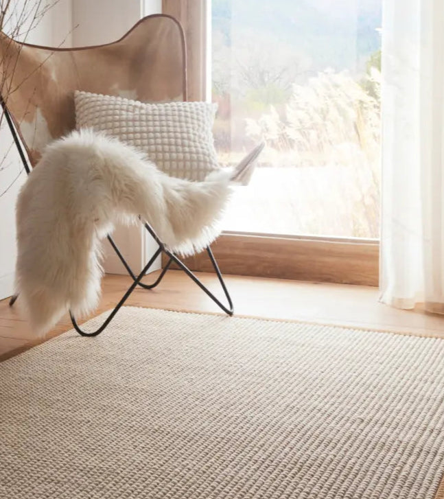 Sisal Boucle Natural/Mocha Border Brown Rug — RugsDirect Online