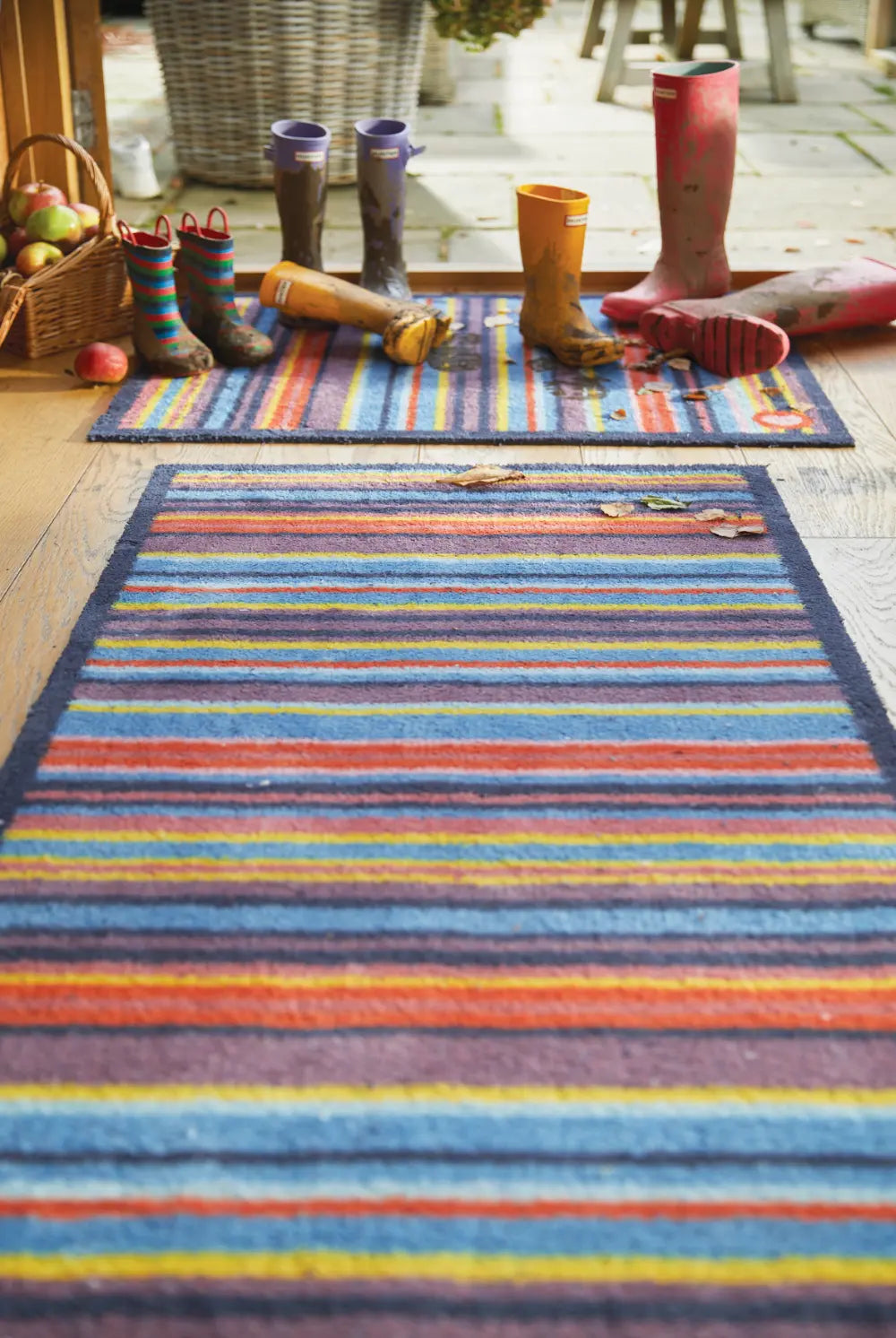Patterned Hug Rug Stripe 85 Runner Multicoloured Rug — RugsDirect Online