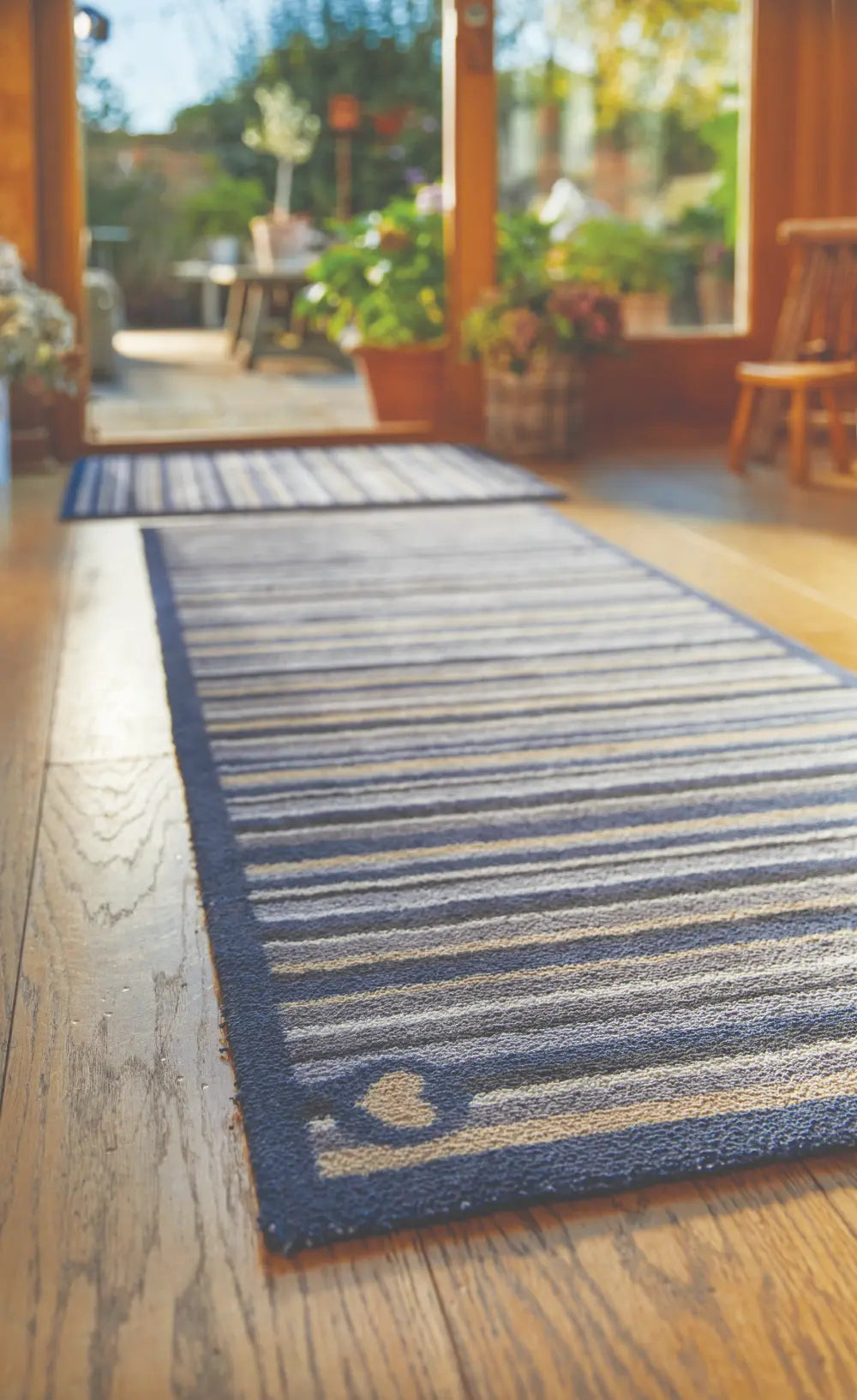 Patterned Hug Rug Stripe 88 Runner Multicoloured Rug — RugsDirect Online