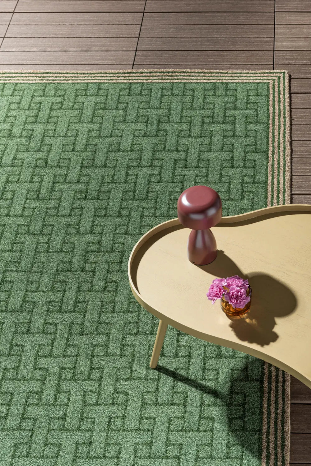 In-Outdoor TB T Monogram Jade Green outdoor Multicoloured Rug ...