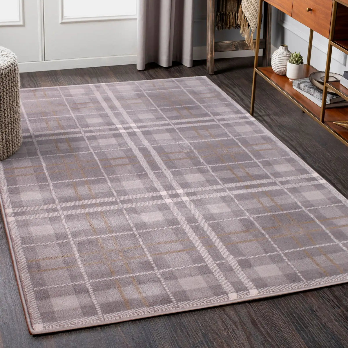 Tartan Grey Ochre Rug — RugsDirect Online