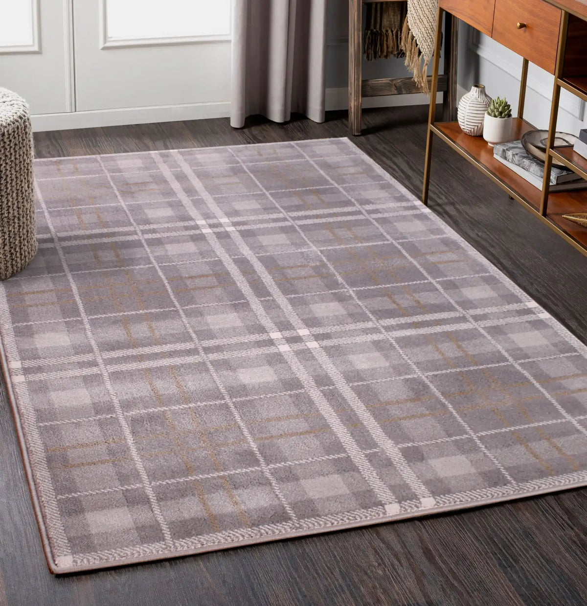 Tartan Grey Ochre Rug — RugsDirect Online