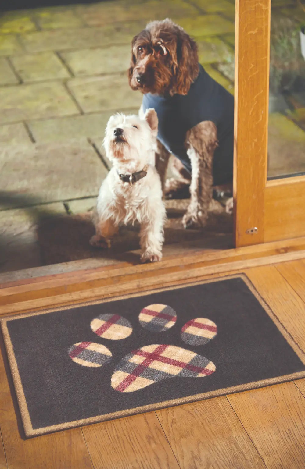 Hug Rug Washable Tartan Paw Multi Navy Rug — RugsDirect Online