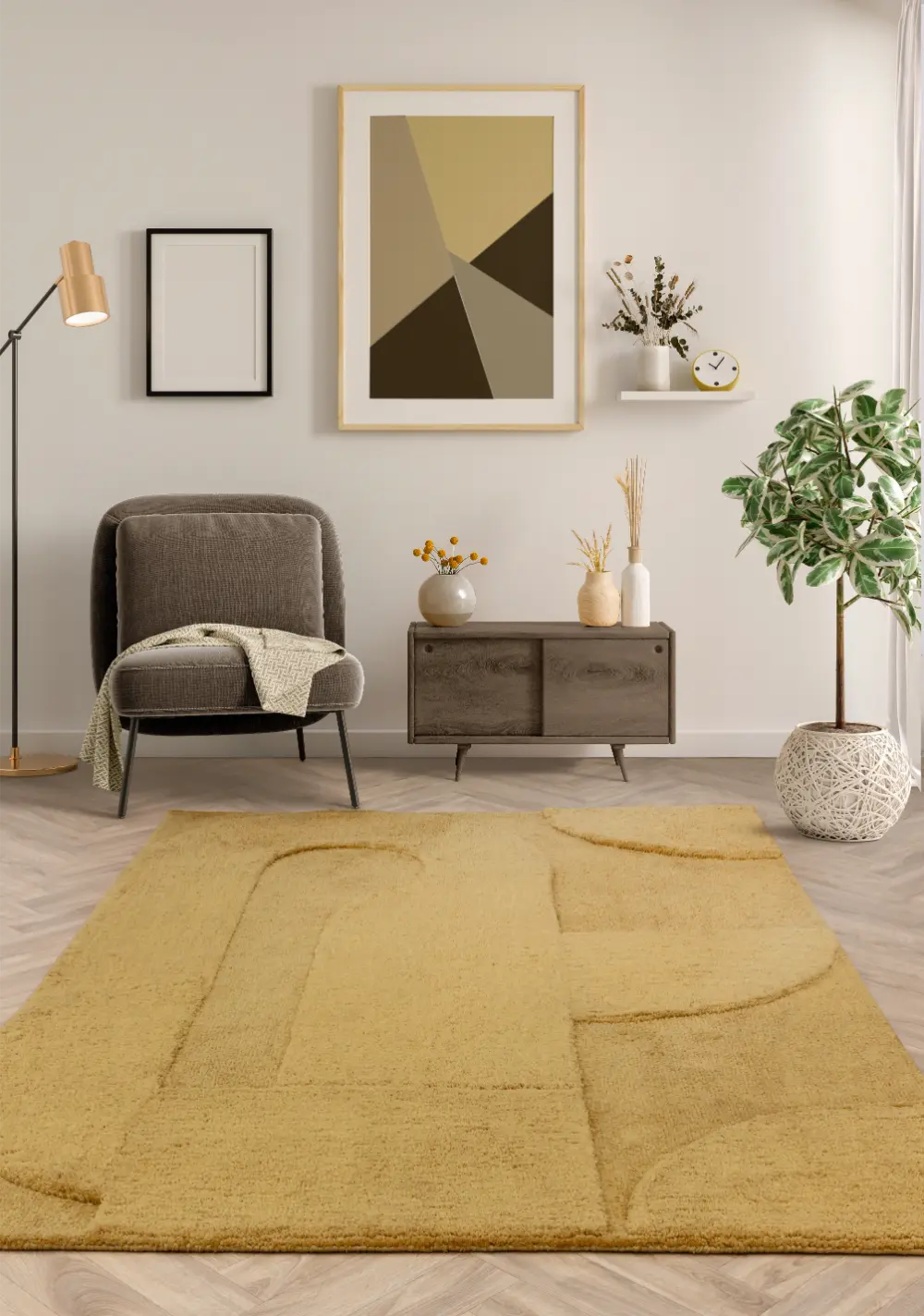 Tova Ochre yellow Rug — RugsDirect Online