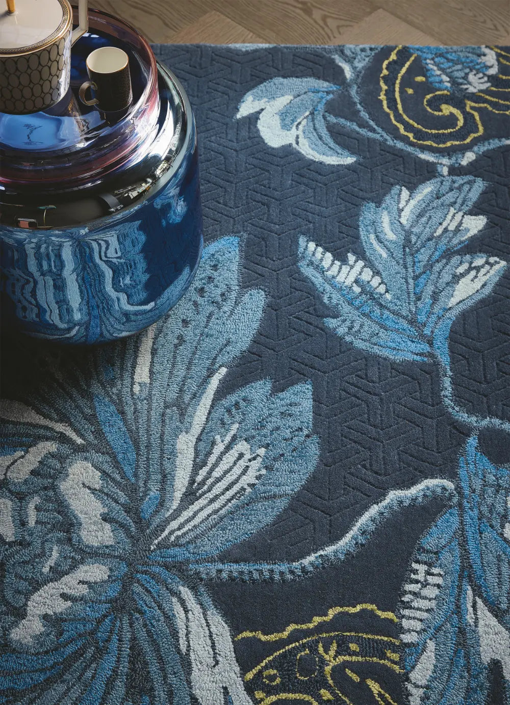 Fabled Floral WW Fable-Flower-Navy Multicoloured Rug — RugsDirect Online