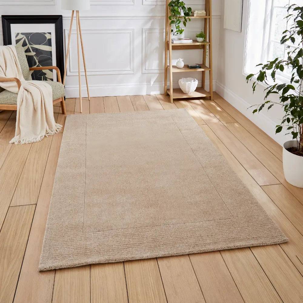 Windsor Wool Border Natural Beige Rug — RugsDirect Online