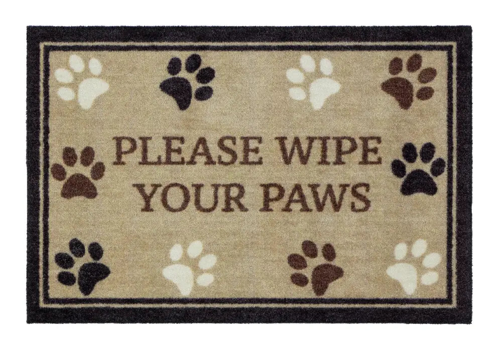 Wipe Your Paws Border Multi Beige Rug — RugsDirect Online