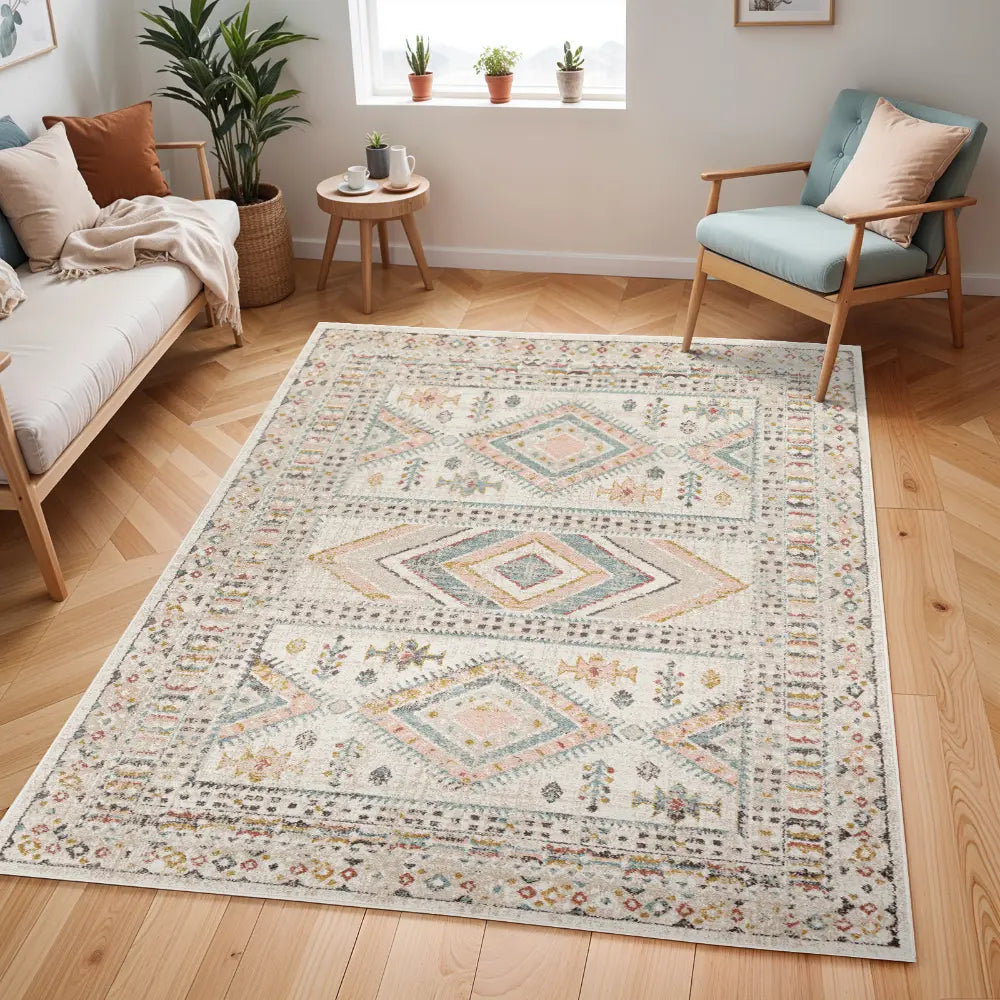 EVELYN Scandi Modern Boho Brick Rug Beige Rug — RugsDirect Online