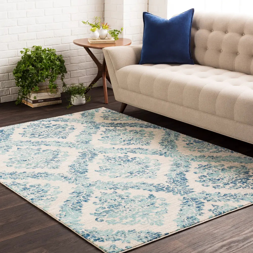 MALTI Vintage Traditional Oriental Boho Teal Rug Blue Rug — RugsDirect Online