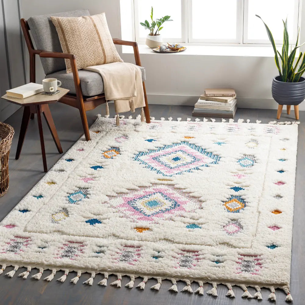 PUKYU Shaggy Modern Boho Plush Pile Ivory Rug Ivory Rug — RugsDirect Online
