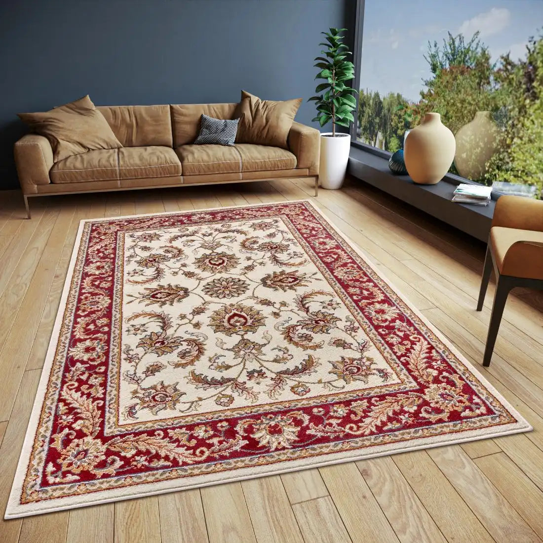 Luxor 105643 Cream Red Rugs - Buy 105643 Cream Red Rugs Online from ...
