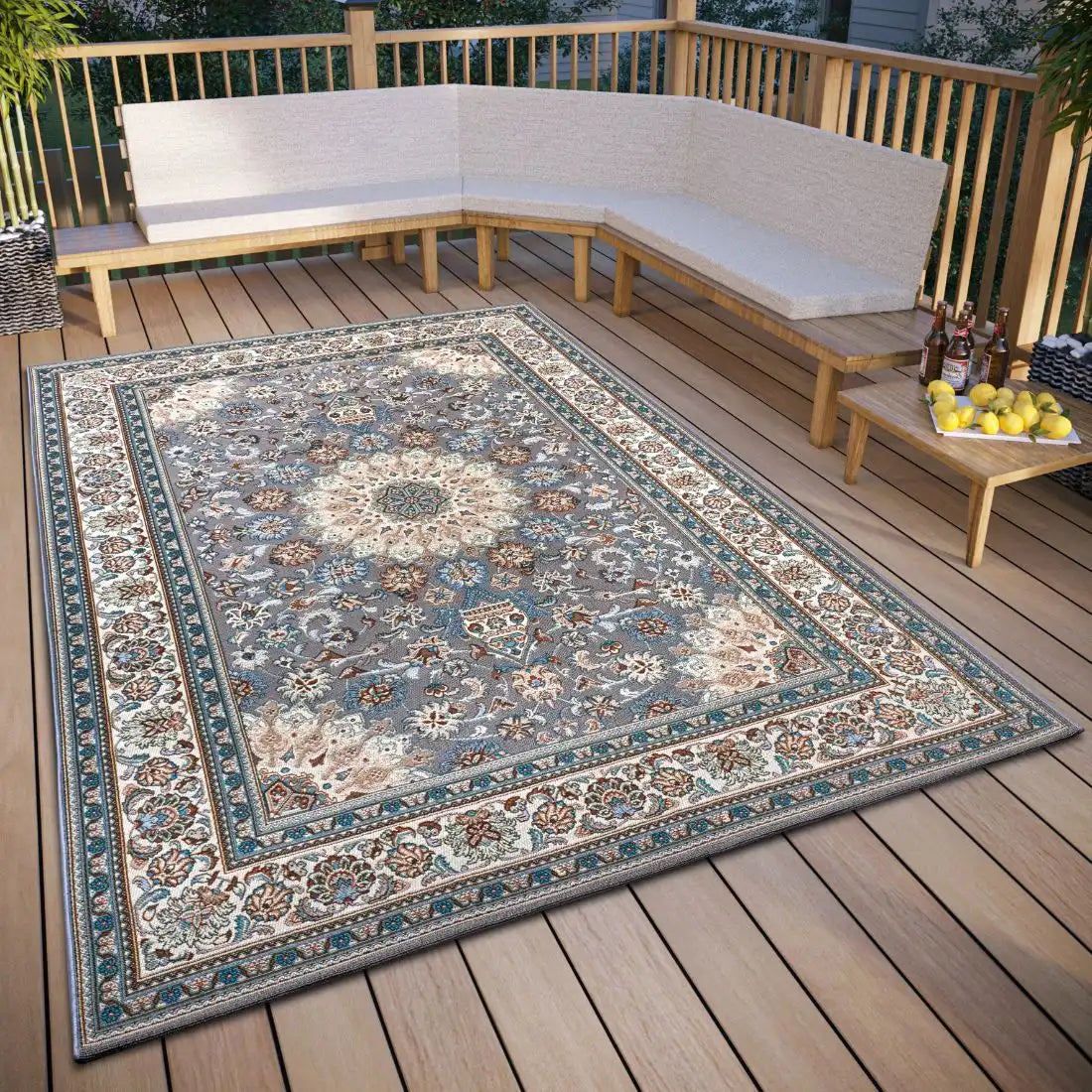 Flair Orient Indoor Outdoor 105715 Grey Cream Rugs - Buy 105715 Grey ...