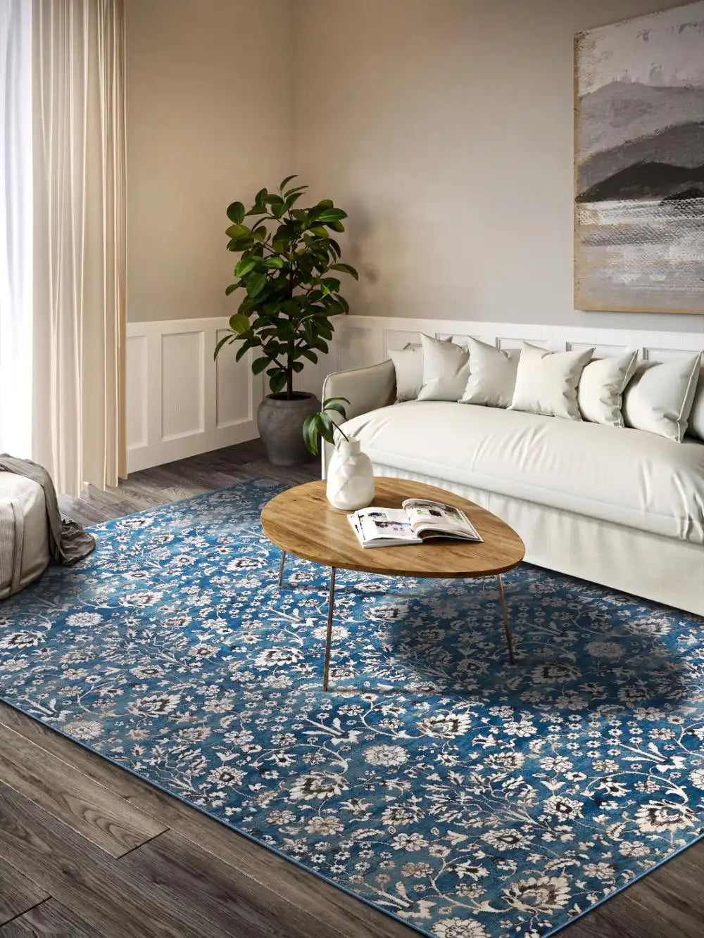 Kollektion 1869 106119 Blue Cream Rugs - Buy 106119 Blue Cream Rugs ...