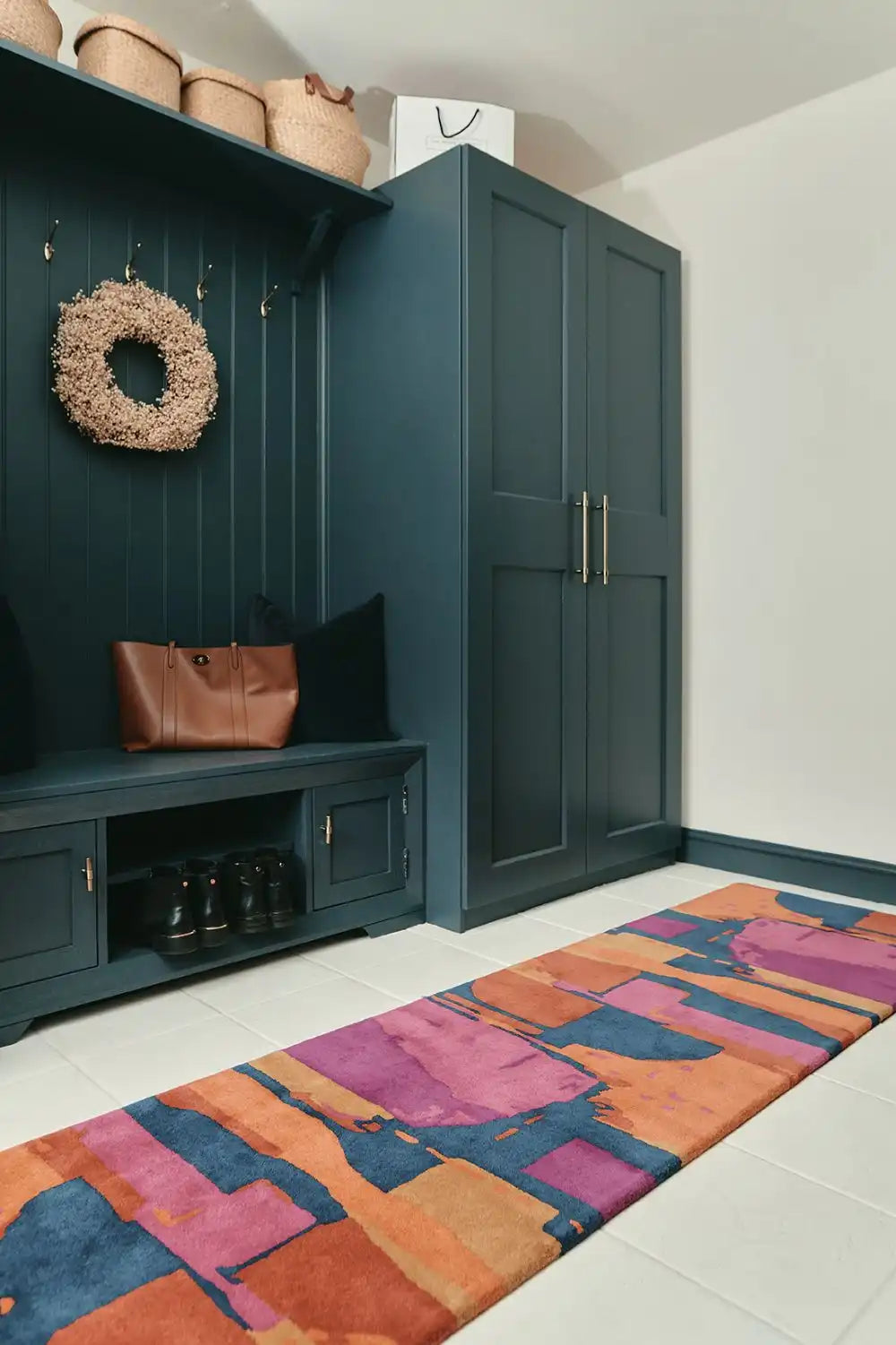 Woven Edge Runners ABSTRACT Red/Multi Multicoloured, Red Rug ...