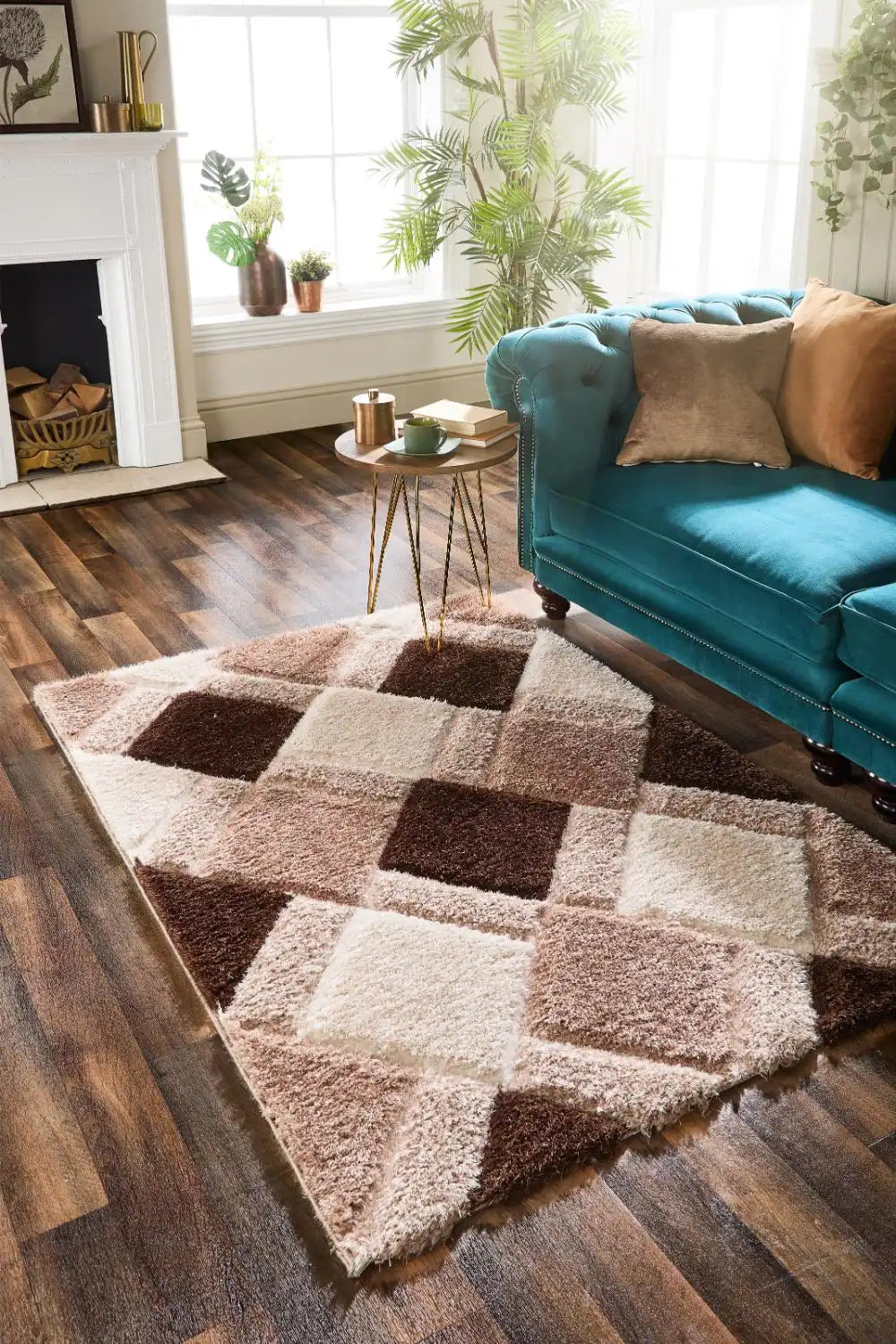 3D Geo Shaggy Beige Beige Rug — RugsDirect Online