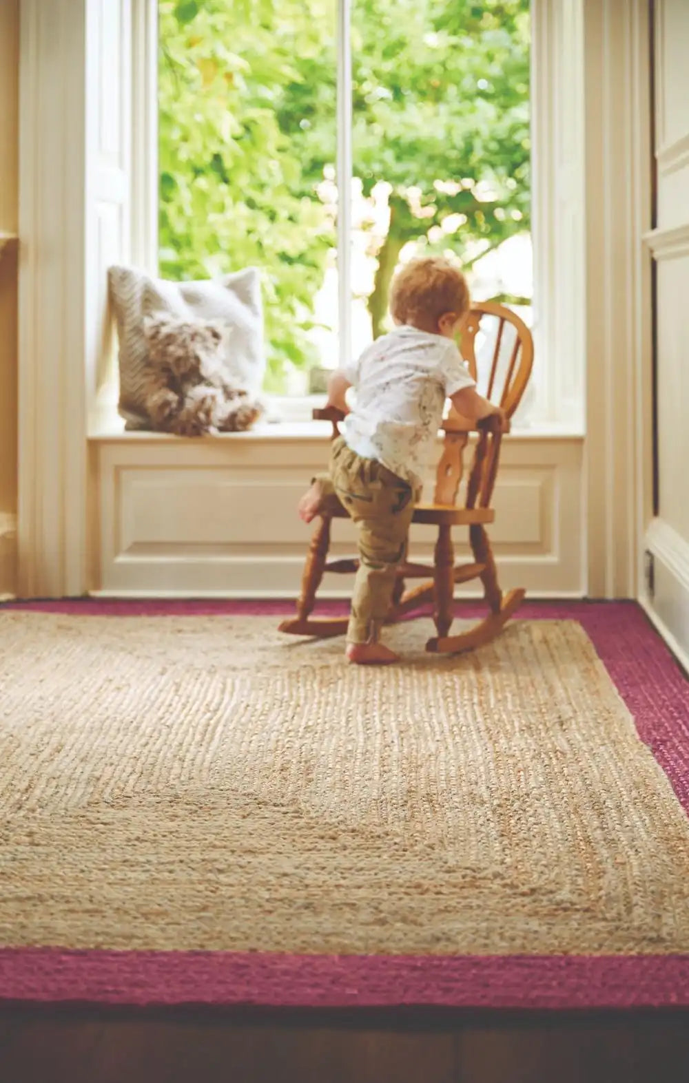 Origins Jute Border Raspberry Rugs - Buy Border Raspberry Rugs Online ...